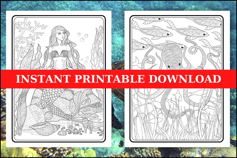 Ocean Life Coloring Pages | Ocean Life Coloring Book for Adults and ...
