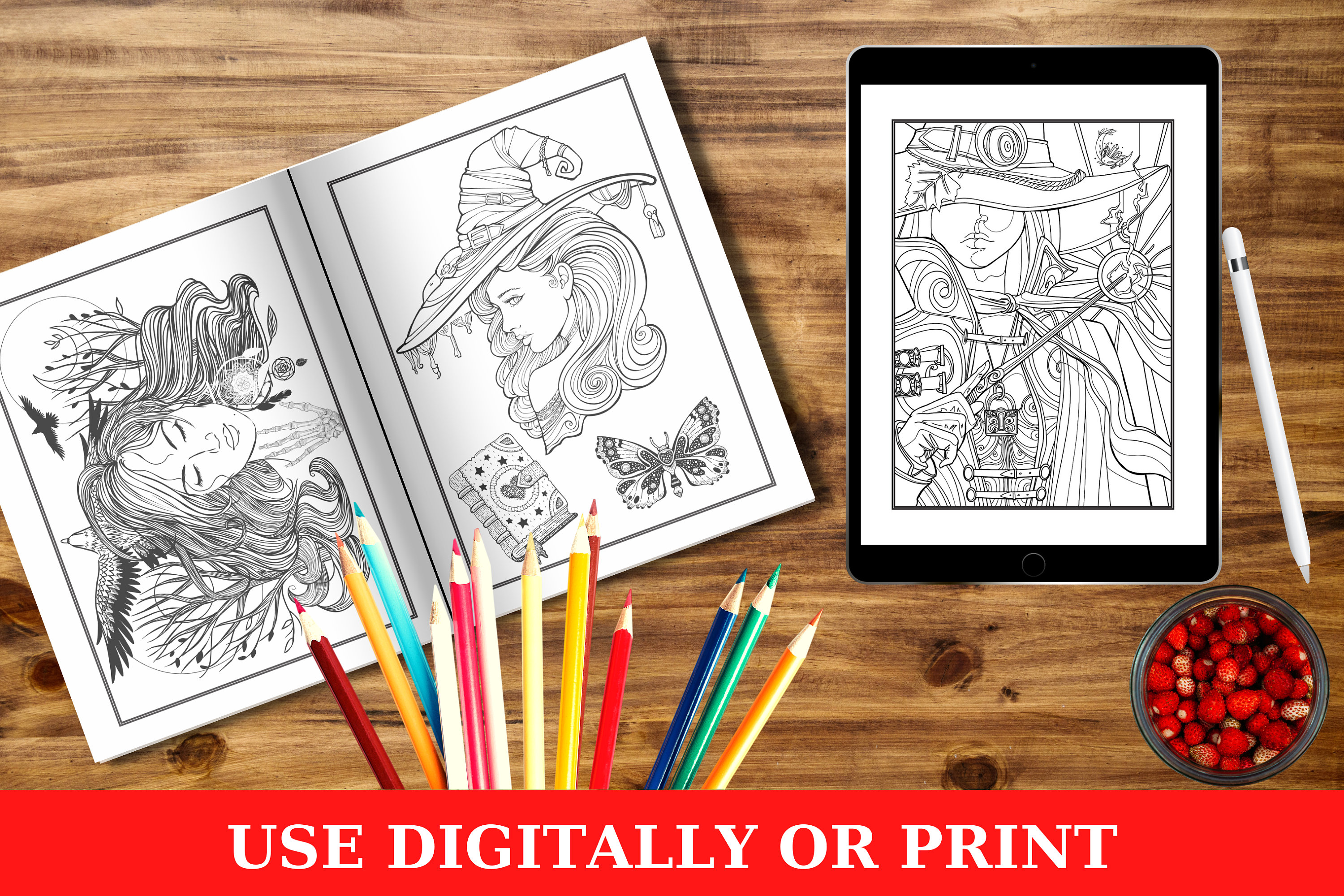 Witch Coloring Pages Witch Coloring Book for Adults and Teens 47 ...