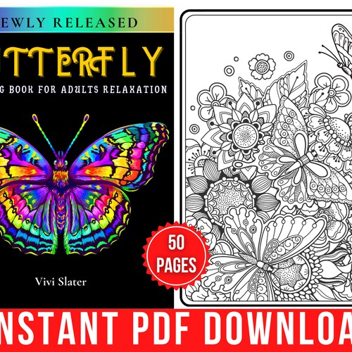 Butterfly Coloring Pages Butterfly Coloring Book for Adults - Etsy