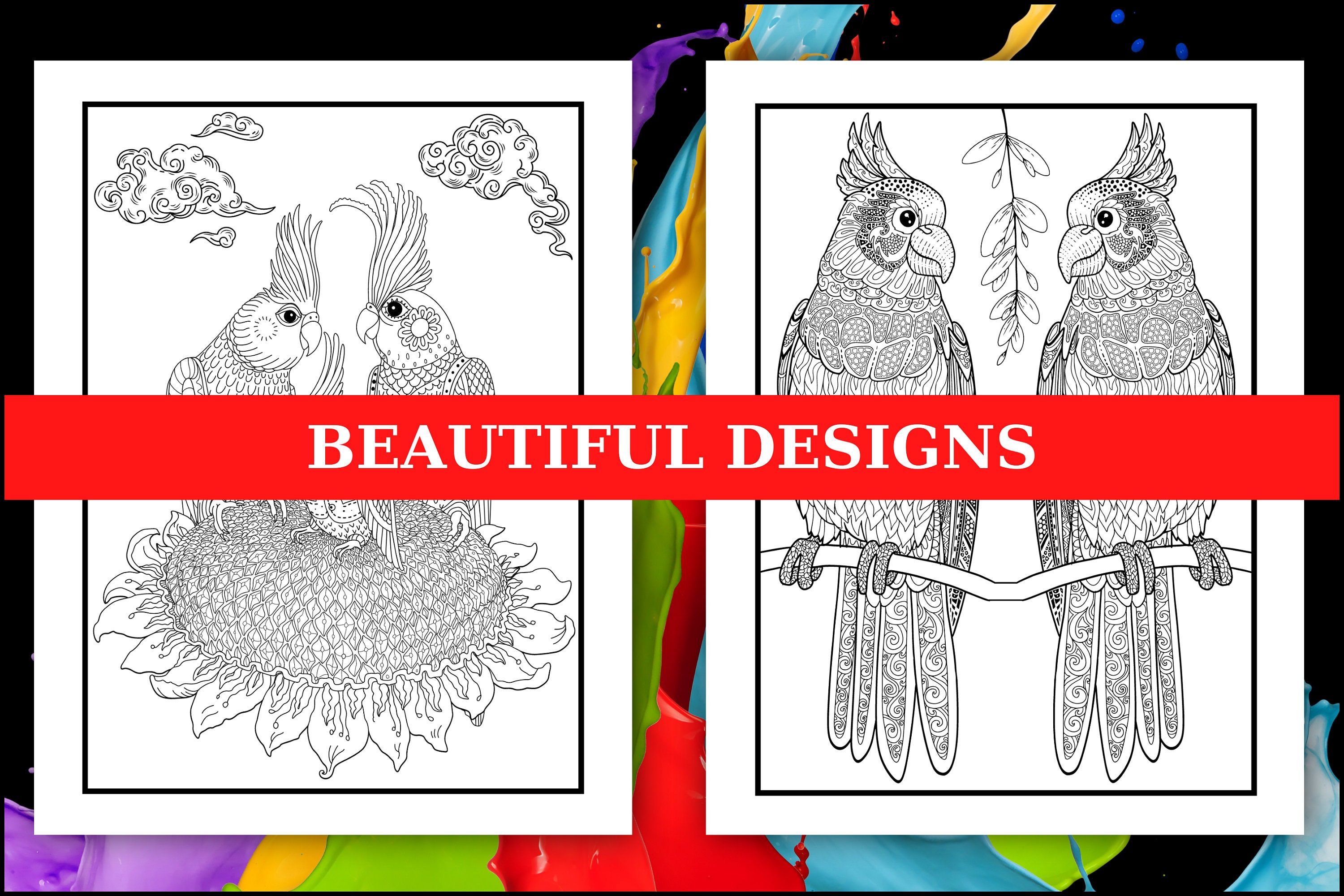 Parrot Coloring Pages | Parrot Coloring Book for Adults and Teens | 40 ...