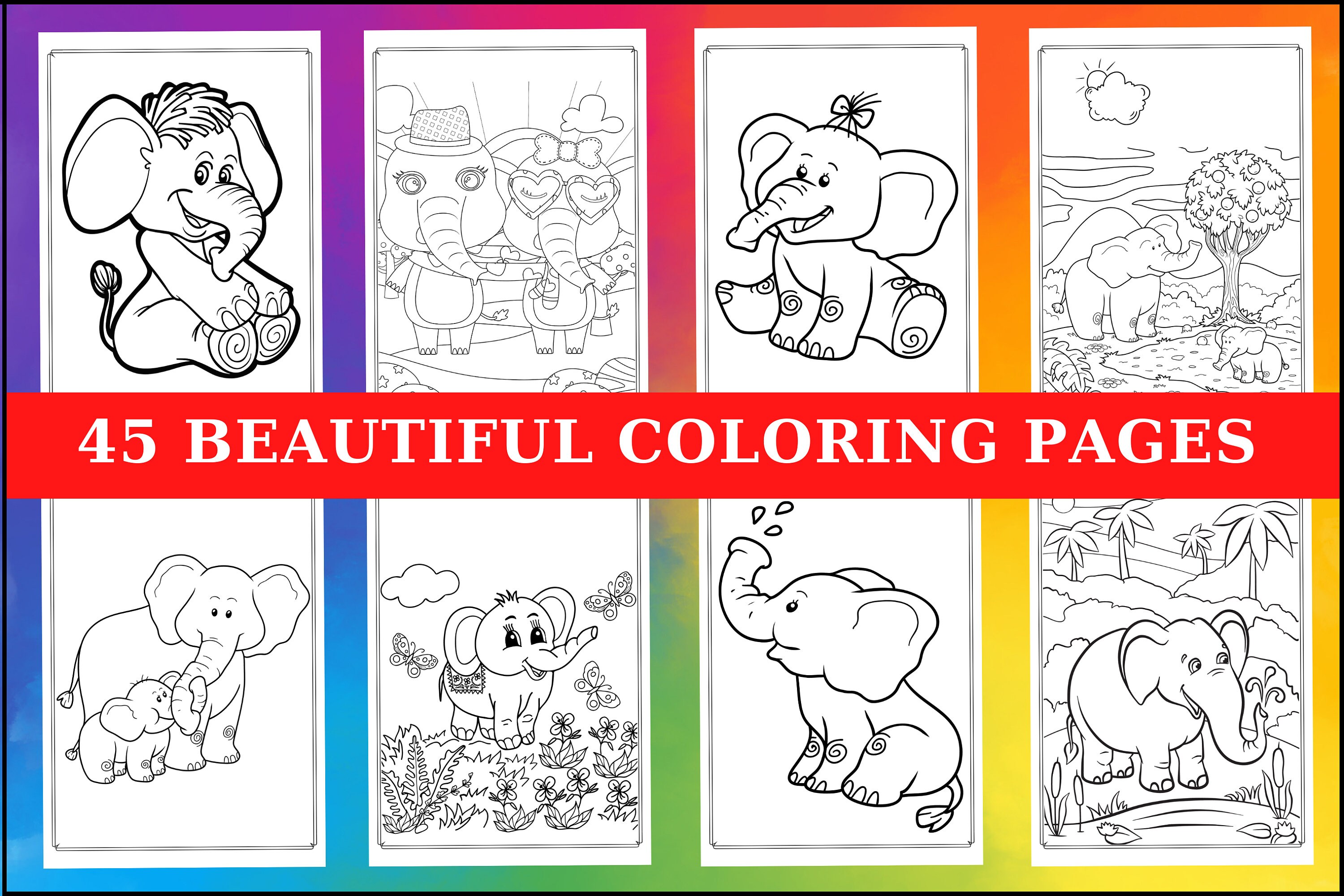 Elephant Coloring Pages | Elephant Coloring Book for Kids and Teens ...