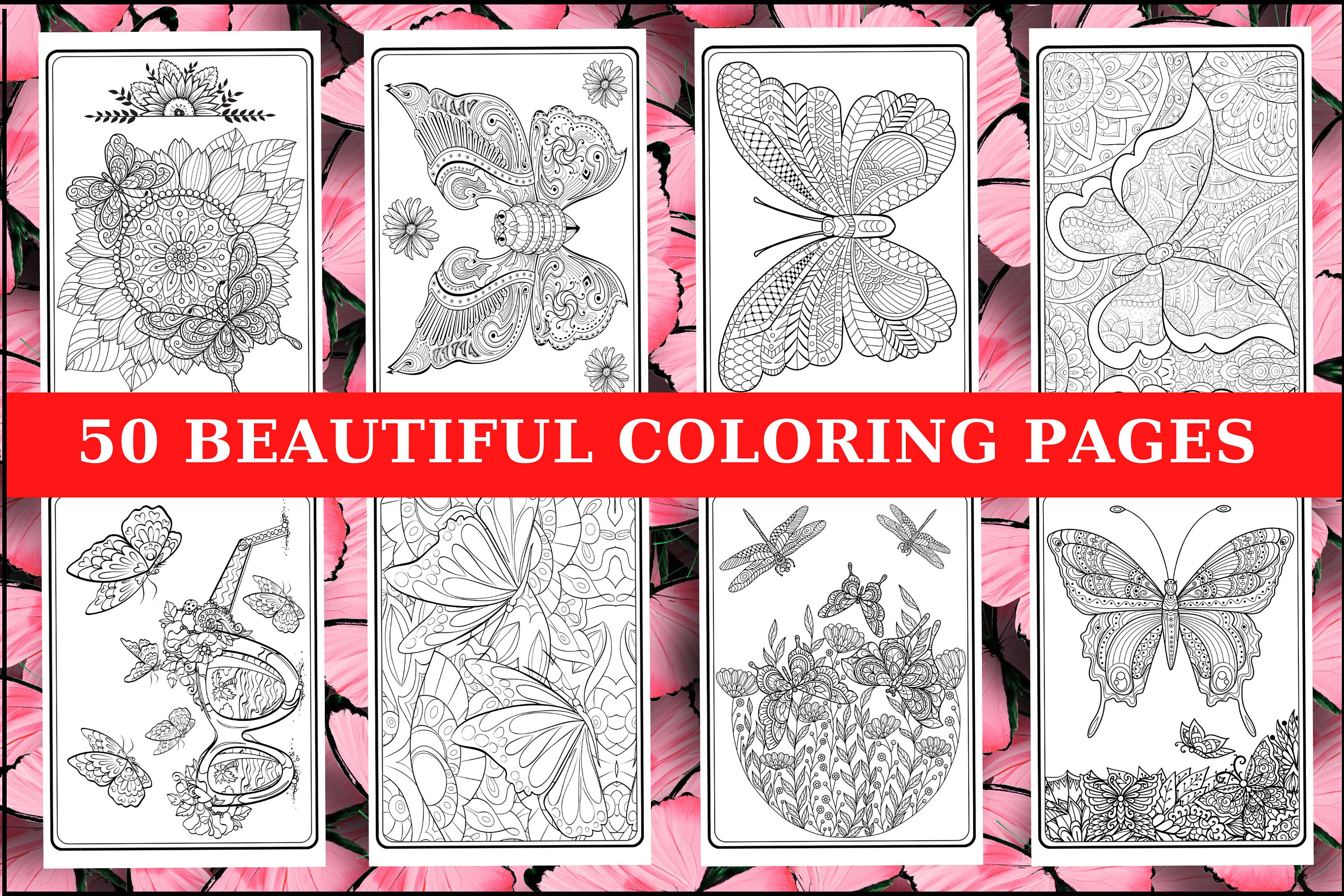 Butterfly Coloring Pages | Butterfly Coloring Book for Adults and Teens ...