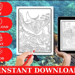 Ocean Life Coloring Pages | Ocean Life Coloring Book for Adults and ...