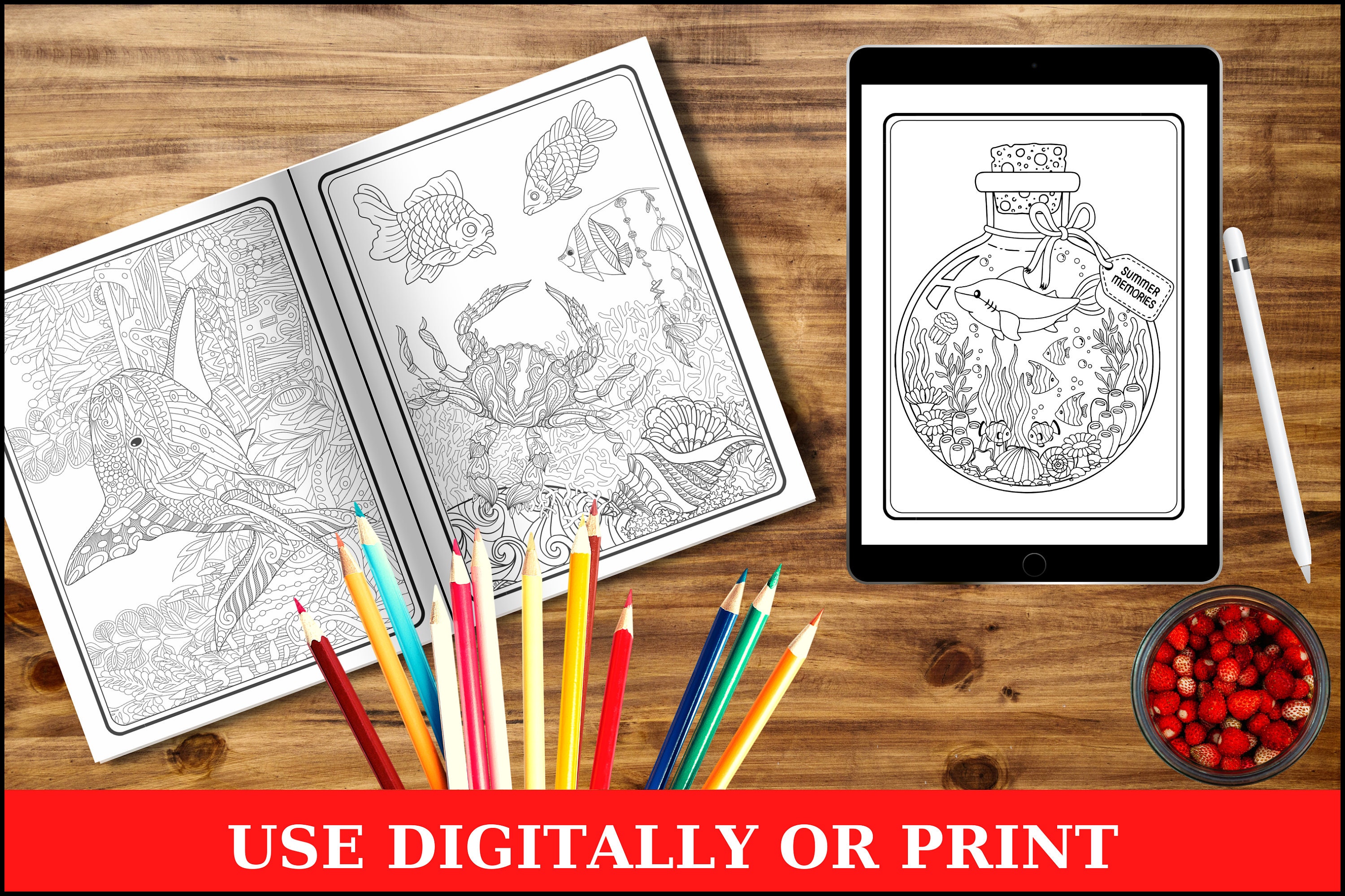 Ocean Life Coloring Pages | Ocean Life Coloring Book for Adults and ...