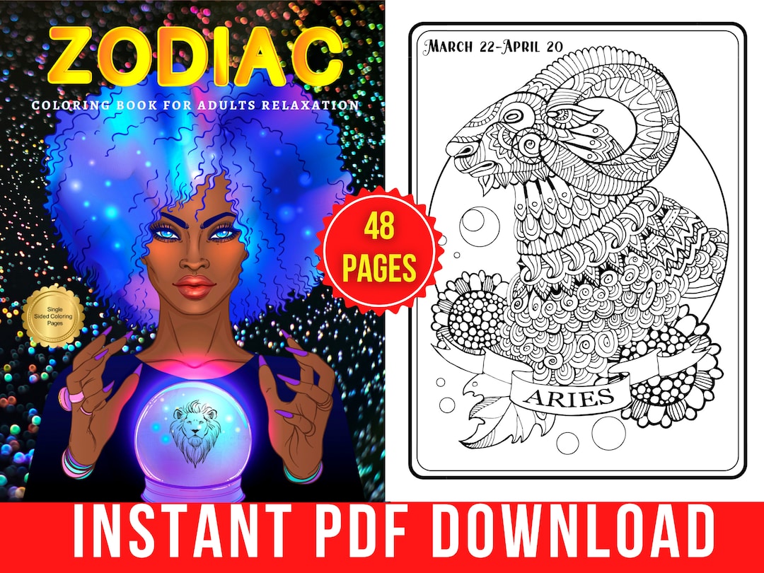 Zodiac Coloring Pages | Zodiac Coloring Book for Adults and Teens Vol.2 ...