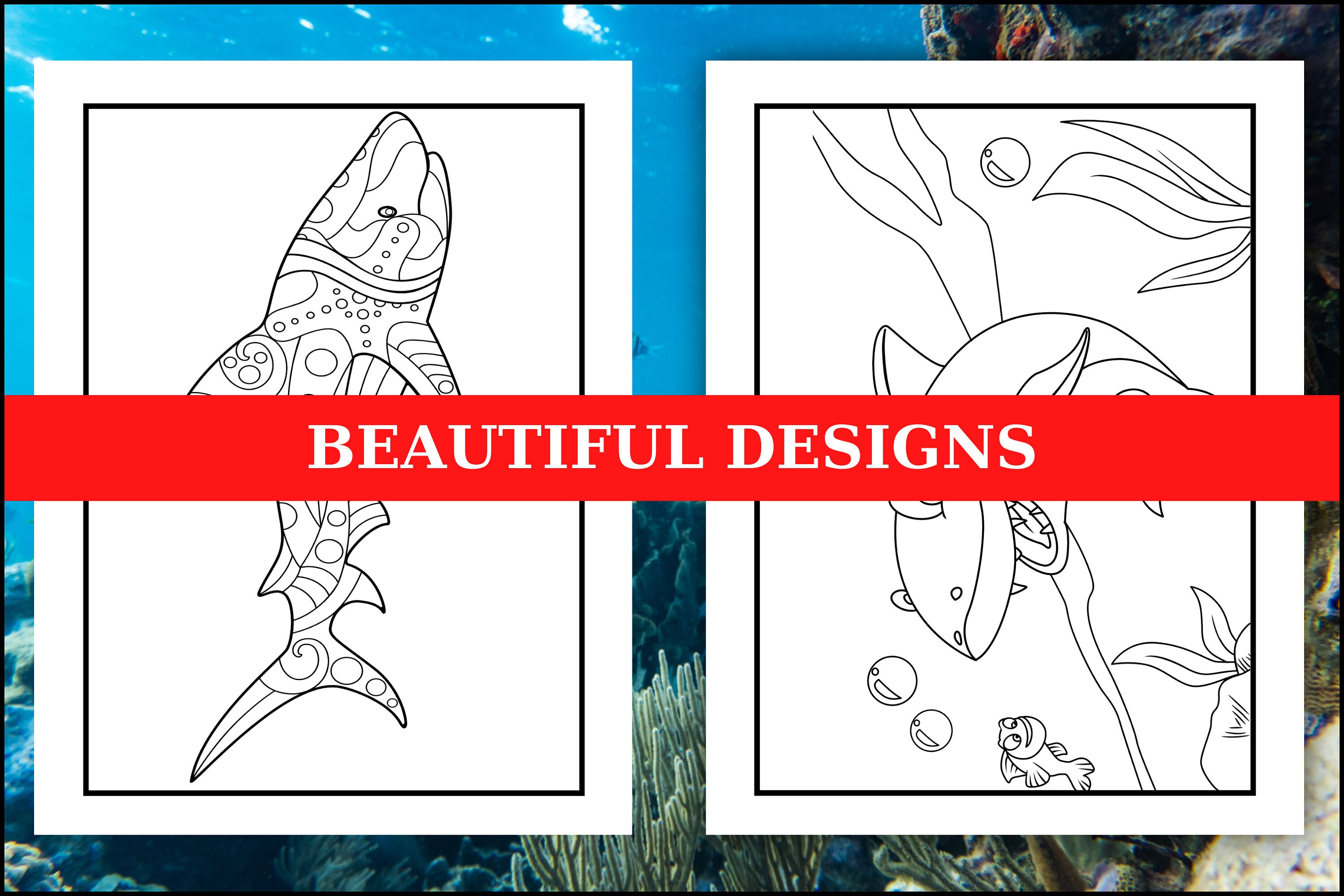 Shark Coloring Pages | Shark Coloring Book for Kids and Teens | 30 ...