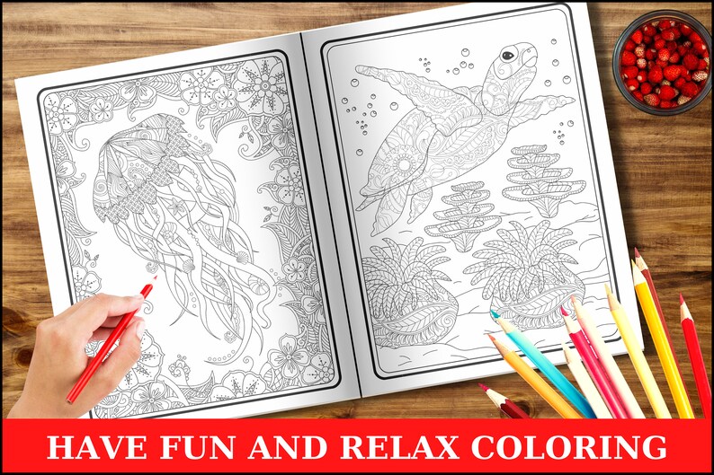 Ocean Life Coloring Pages | Ocean Life Coloring Book for Adults and ...