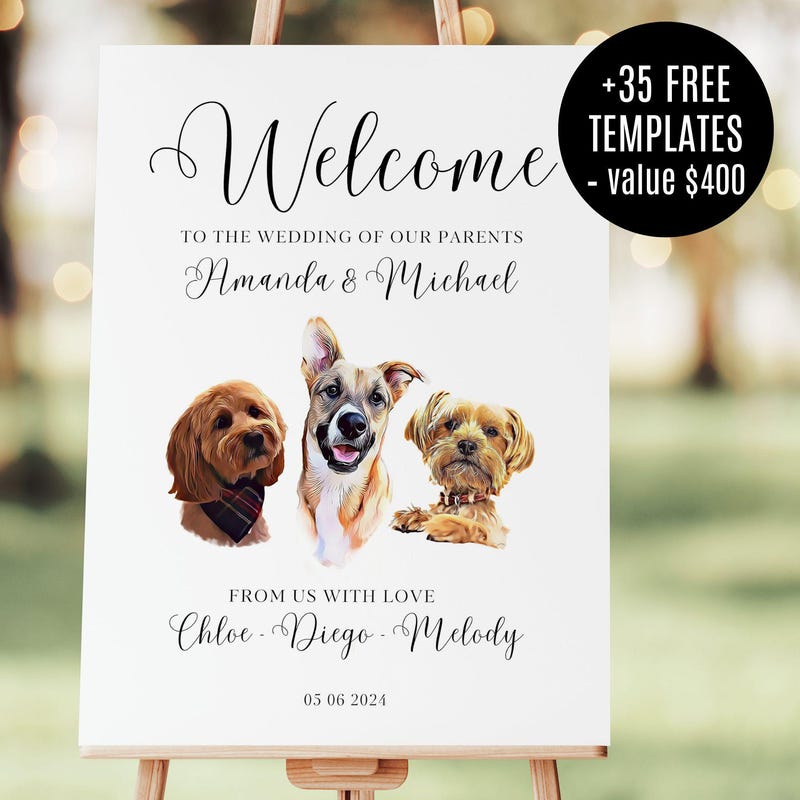 Dogs Wedding Welcome Sign - Etsy