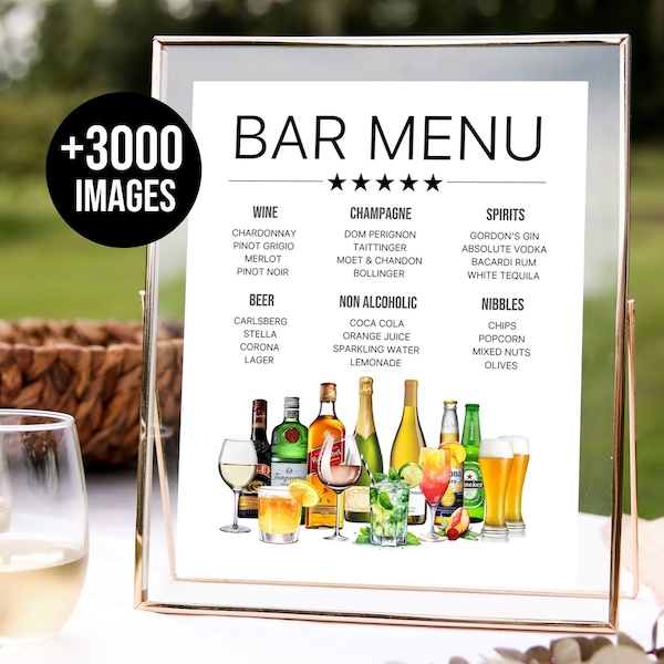 Bar Menu Template - Etsy