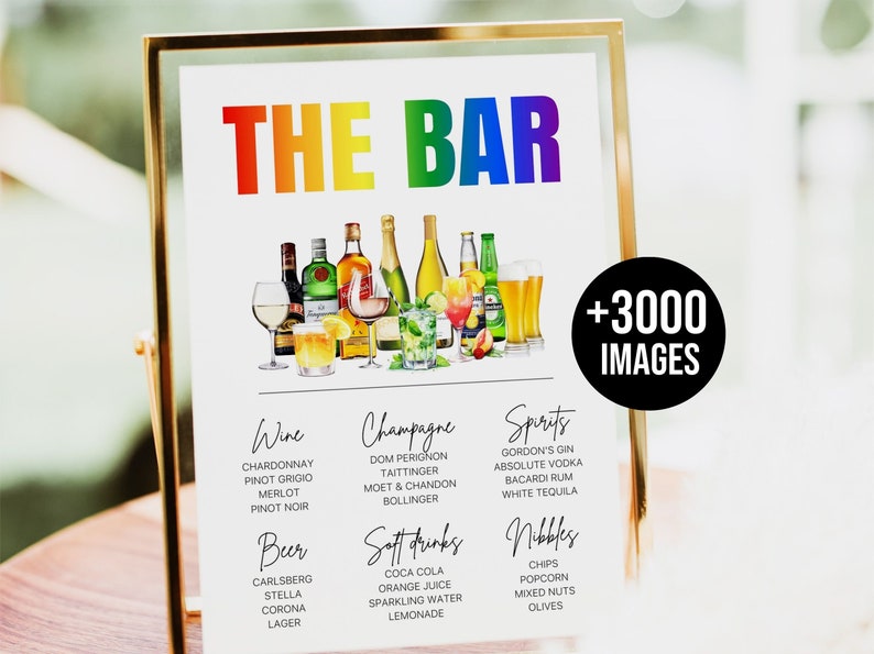 LGBTQ Pride-inspired Bar Menu Template Bar Menu With Pride - Etsy