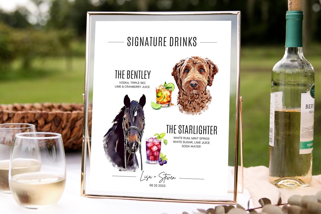 Pet Wedding Bar Sign: Dog Signature Drinks (digital Download) - Etsy