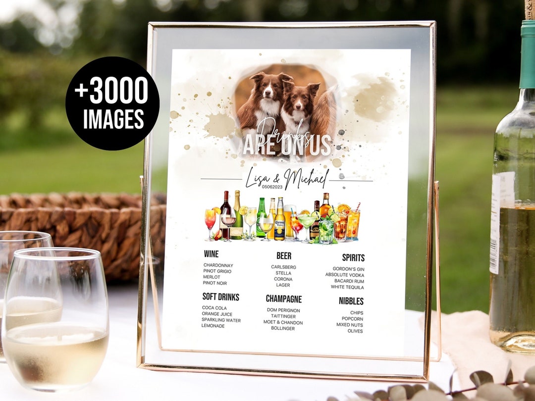 Dog Bar Menu Sign Bar Sign With Pet Pet Bar Sign Pet - Etsy