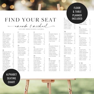 Wedding Seating Chart Wedding Checklists Seating Sign Alphabetical ...