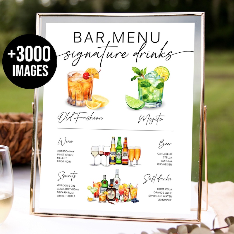 Bar Menu - Etsy