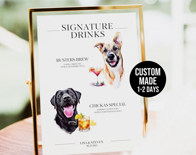 Dog Signature Cocktail Dog Custom Drink Sing Dog Signature Drink Sing ...