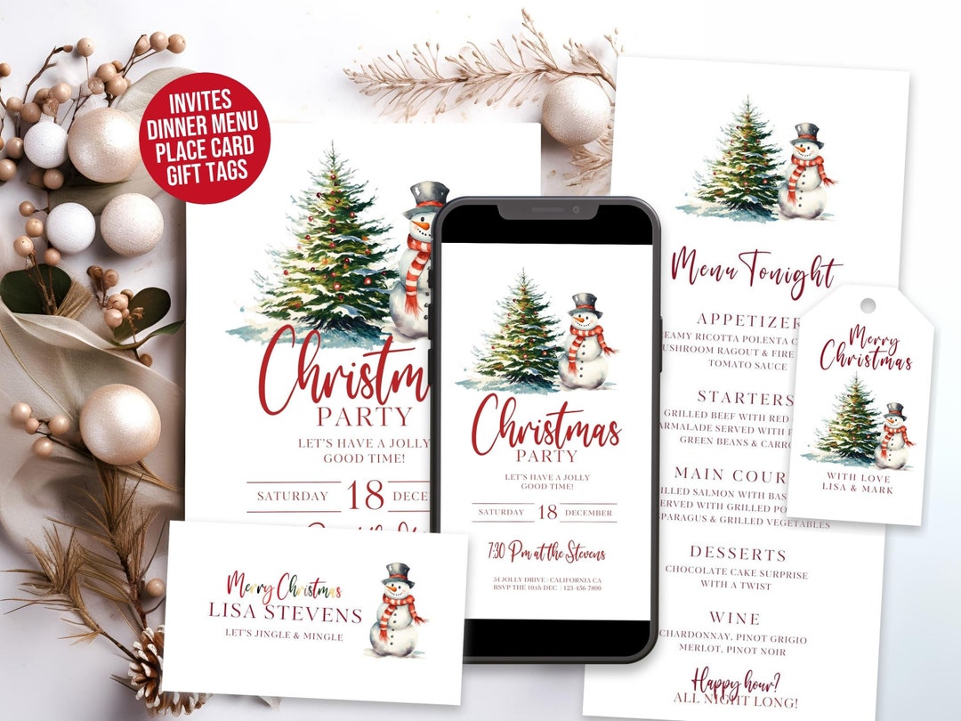 Christmas Party Invitation Bundle, Christmas Partie, Christmasparty ...