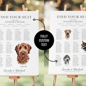 Custom Dog Seating Chart Sign, Pet Seating Chart Sign, Custom Seating ...