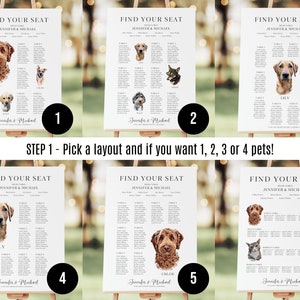 Custom Pet Seating Chart, Dog Seating Chart Sign, Custom Seating Chart ...