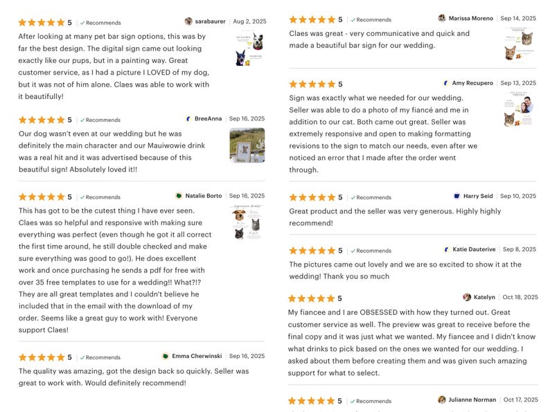 Rustic Pet Signature Drink Sign Wedding Bar Menu Digital Printable Pet ...