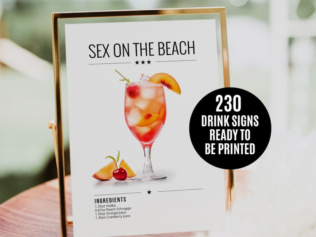 Cocktail Bar Sign Template Drink Sign Editable Drink Recipe Sign ...
