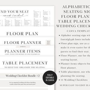 Wedding Seating Chart Wedding Checklists Seating Sign Alphabetical ...