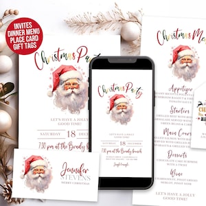 Editable Christmas Party Invitation, Christmas Invitation, Christmas ...