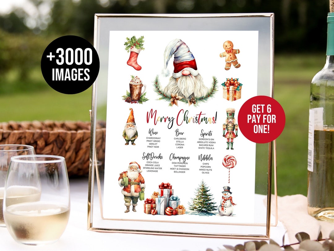Christmas Bar Menu, Bar Menu, Christmas Party, Bar Menu Sign, Bar Menu ...