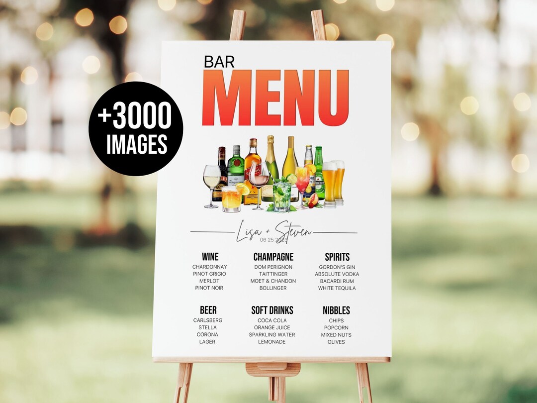 Bar Sign With Photo Template Bar Sign With Picture Modern Editable ...
