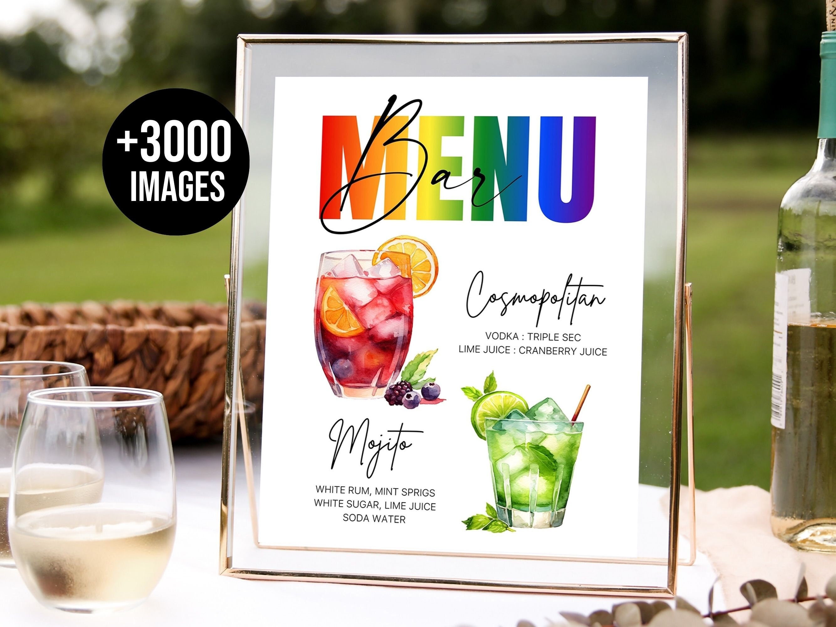 LGBTQ Pride Bar Menu Sign LGBTQ Pride Sign Signature Drink - Etsy