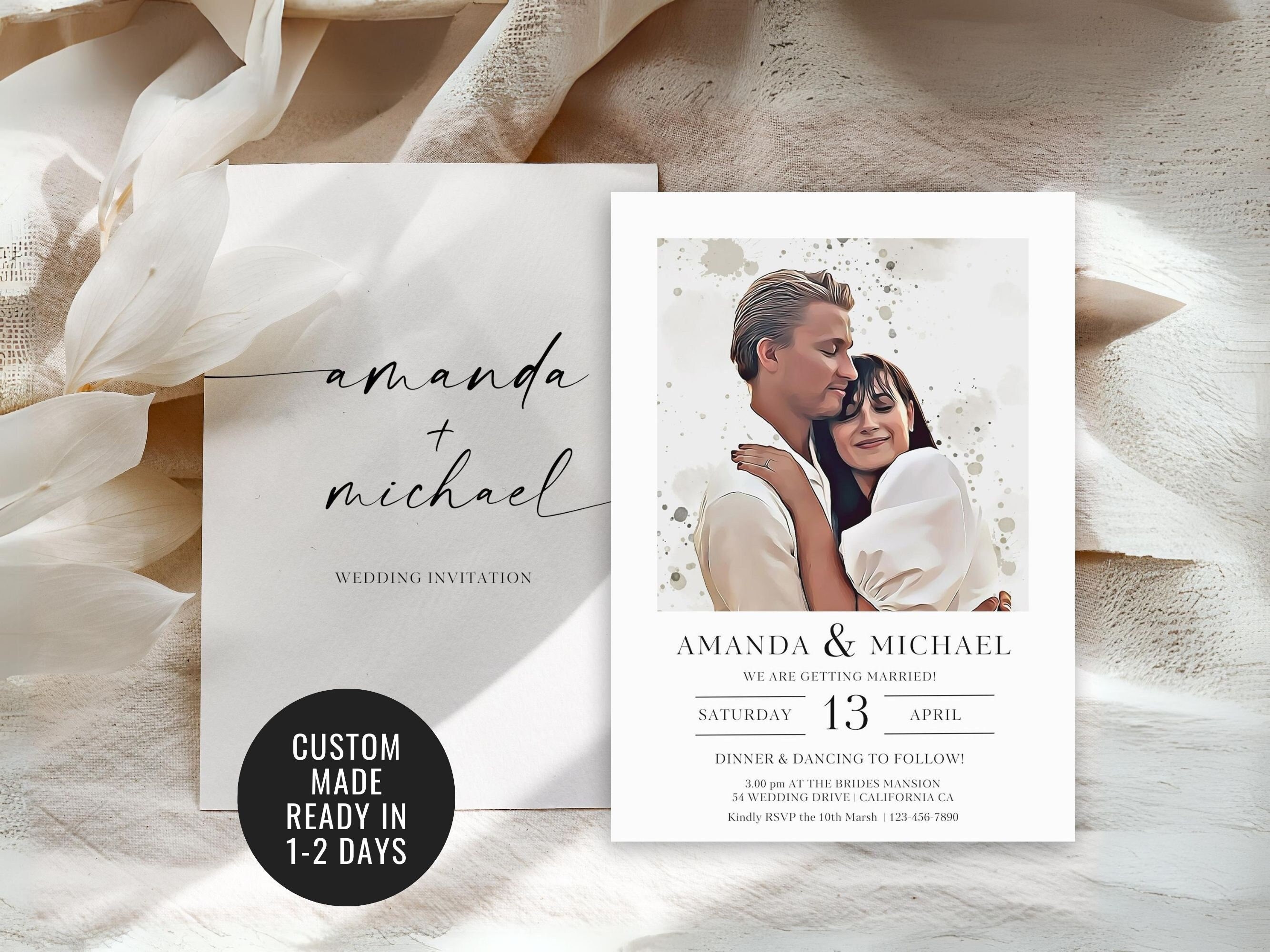 Photo wedding invite Etsy