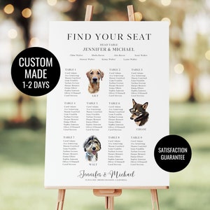 Custom Dog Seating Chart Template, Pet Seating Chart Sign, Custom ...