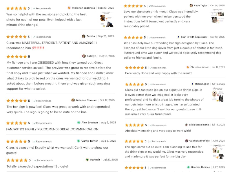 Rustic Pet Signature Drink Sign Wedding Bar Menu Digital Printable Pet ...