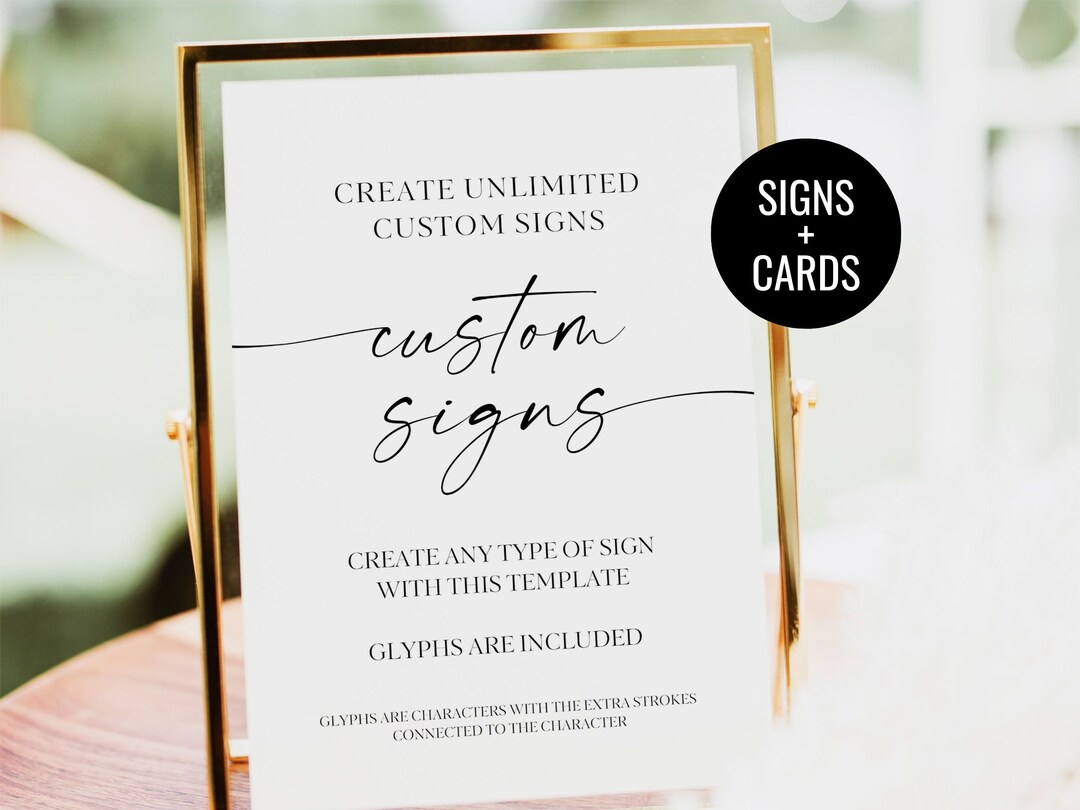 Minimalist Custom Sign Template Modern Custom Card Template Minimalist ...