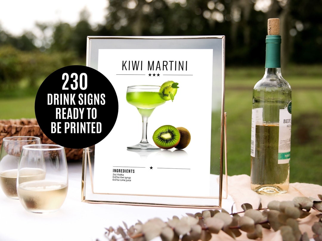 Cocktail Drink Sign Template Drink Sign Wedding Drink Recipe Sign ...