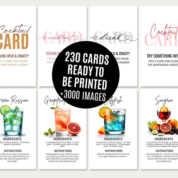 Cocktail Cards - Etsy