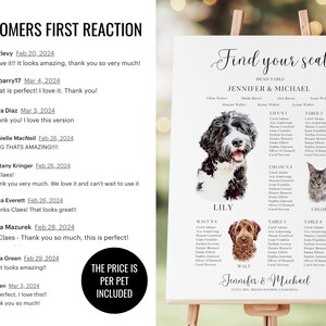Custom Dog Seating Chart Sign, Pet Seating Chart Sign, Custom Seating ...