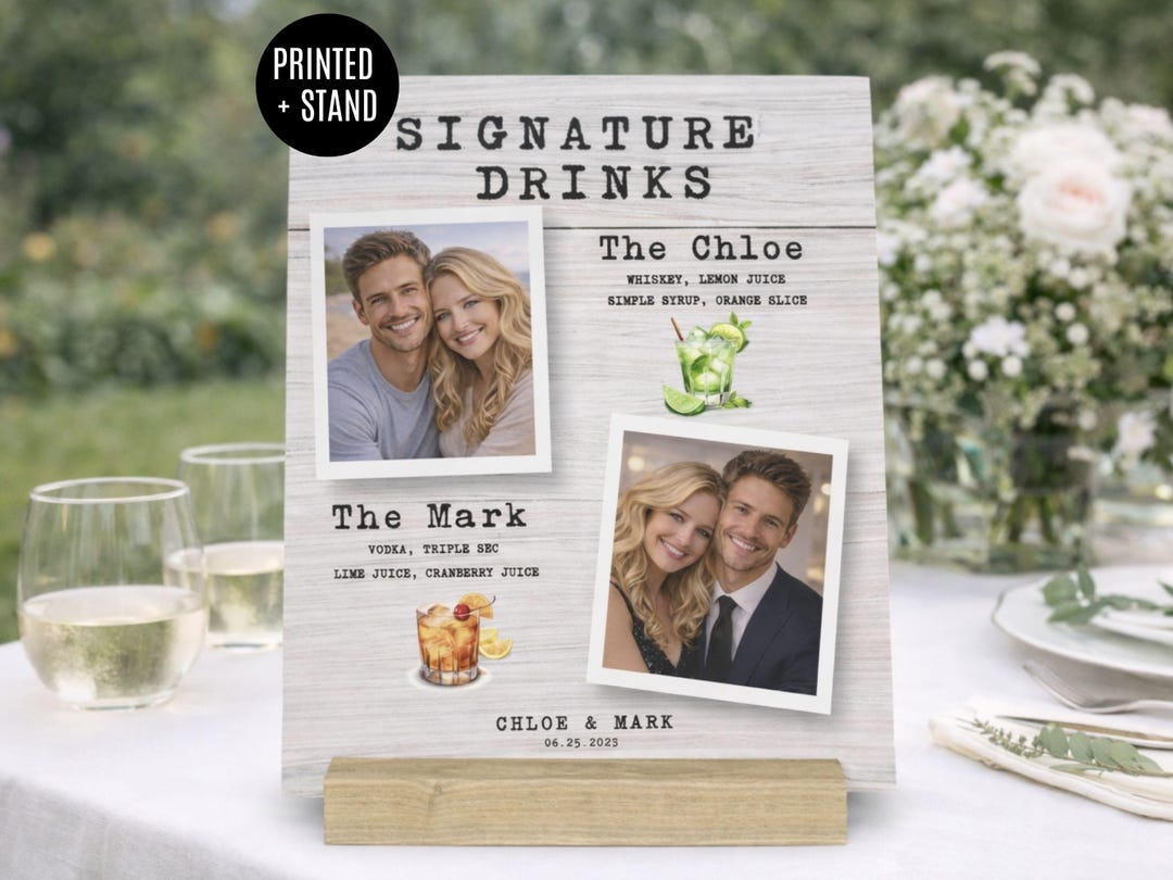 Signature Drink Wedding Bar Menu Wedding Bar Decor Wedding Drink Sign ...