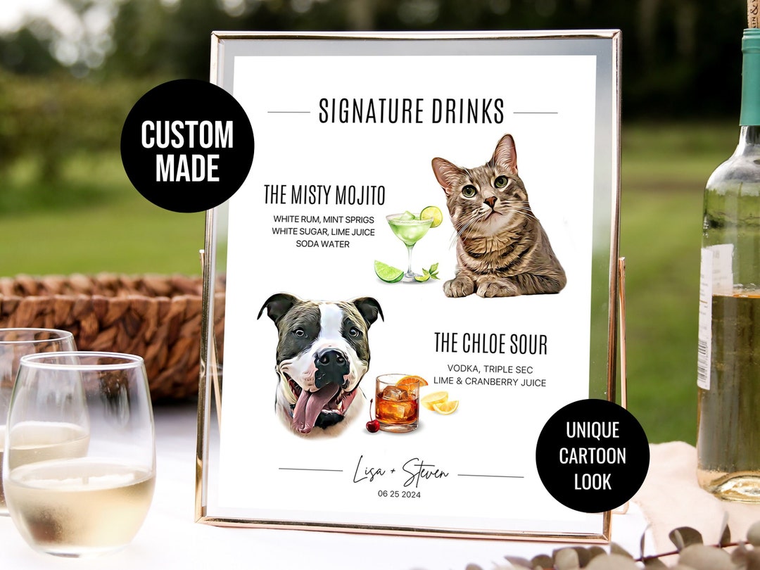 Custom Pet Signature Drink Sign Custom Dog Signature Drink Sign Custom ...