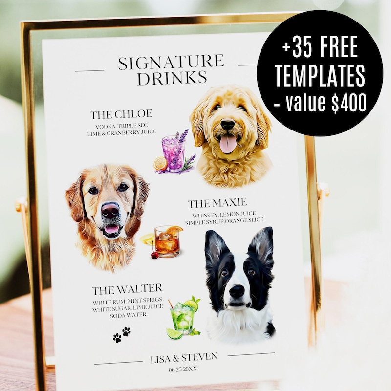 Custom Drink Pet Sign - Etsy