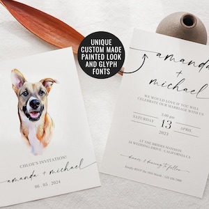 Pet Wedding Invitation Card, Dog Wedding Invites, Custom Pet Wedding ...