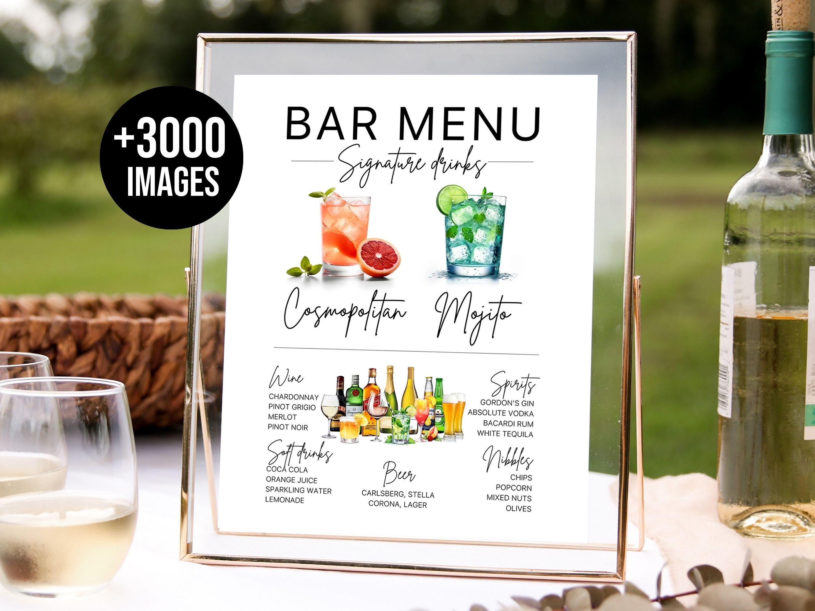 His and Her Drink Sign Bar Menu Template Signature Drinks - Etsy