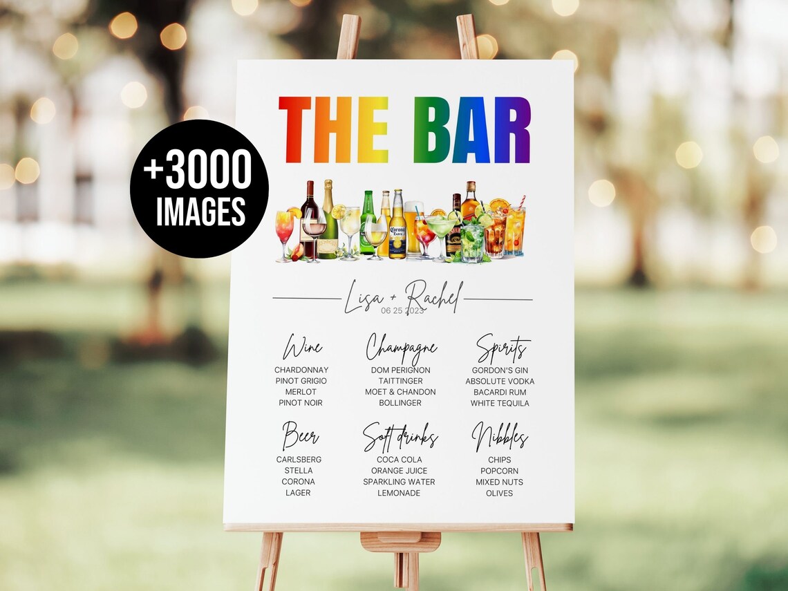 LGBTQ Pride-inspired Bar Menu Template Bar Menu With Pride - Etsy