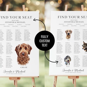 Custom Pet Seating Chart, Dog Seating Chart Sign, Custom Seating Chart ...