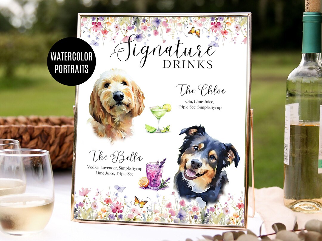 Pet Signature Drink Sign Dog Signature Drink Menu Pet Signature ...