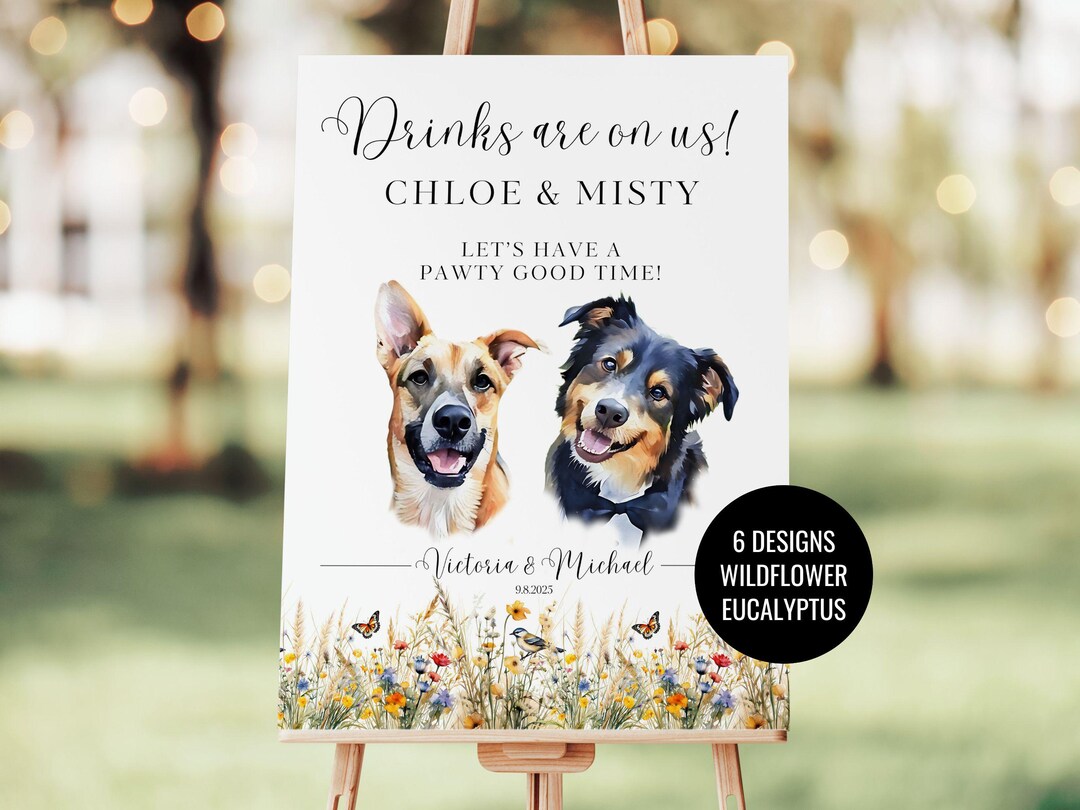Custom Dog Wedding Welcome Sign, Custom Pet Welcome Sign Wedding ...