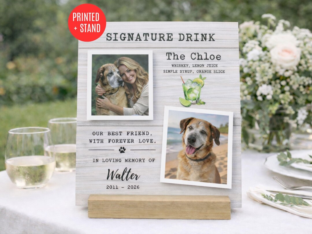 Memorial Signature Drink Sign Photo Wedding Signature Drink in Memory ...