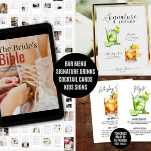 Bar Menu Template Bundle Modern Signature Drink Template Cocktail ...