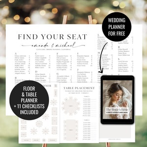 Wedding Seating Chart Wedding Checklists Seating Sign Alphabetical ...