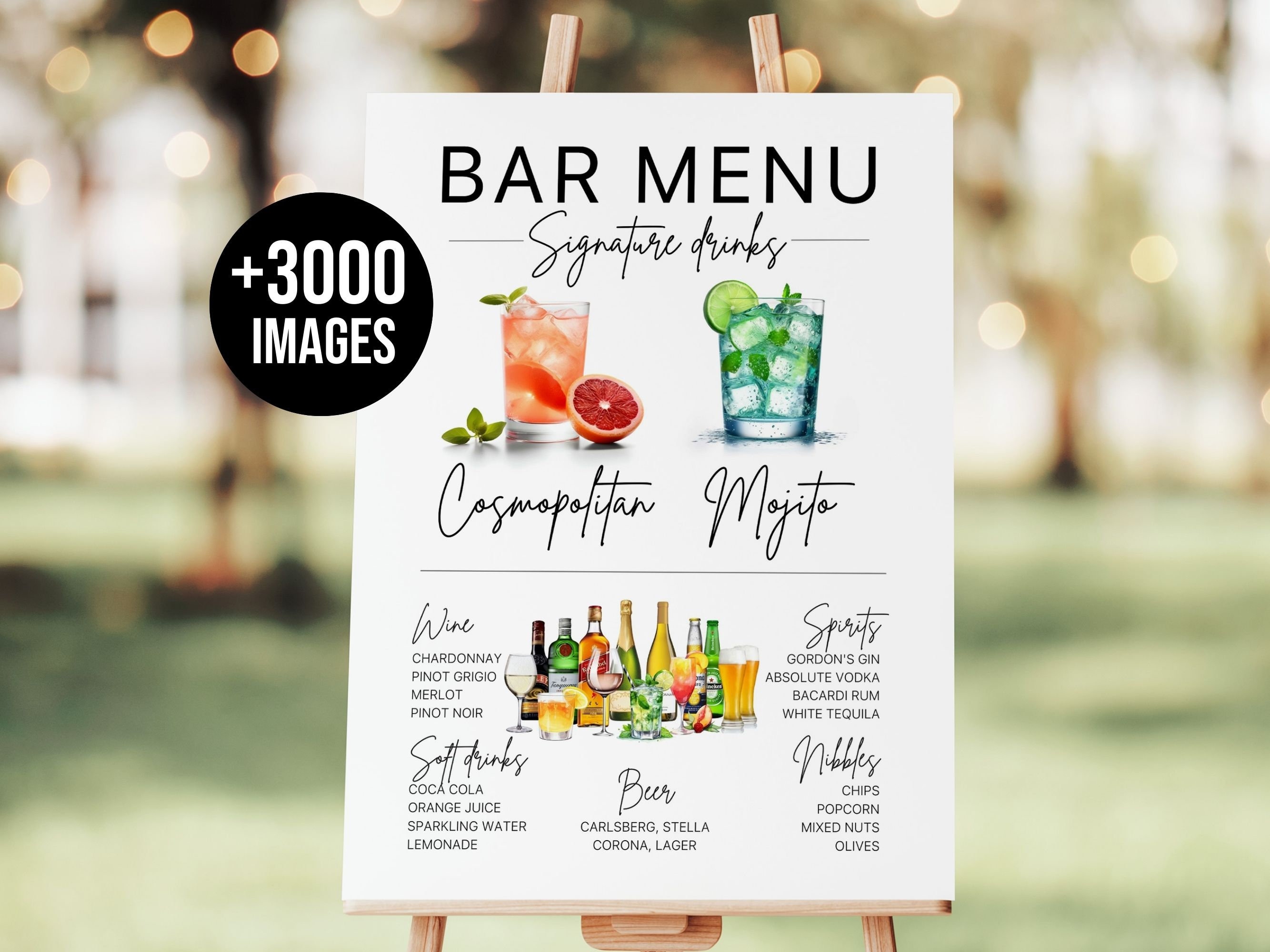 His and Her Drink Sign Bar Menu Template Signature Drinks - Etsy