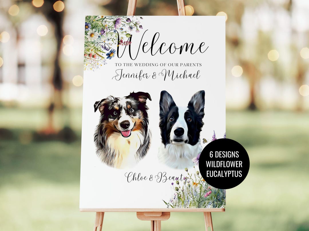Pet Wedding Welcome Sign, Custom Welcome Sign Wedding, Custom Pet Sign ...